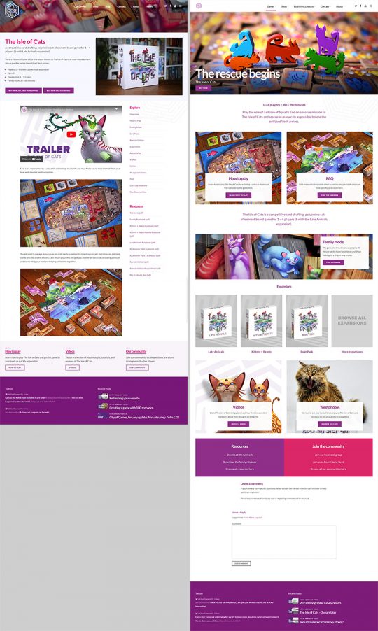 Designing a board game publishers’ website - The City of Games